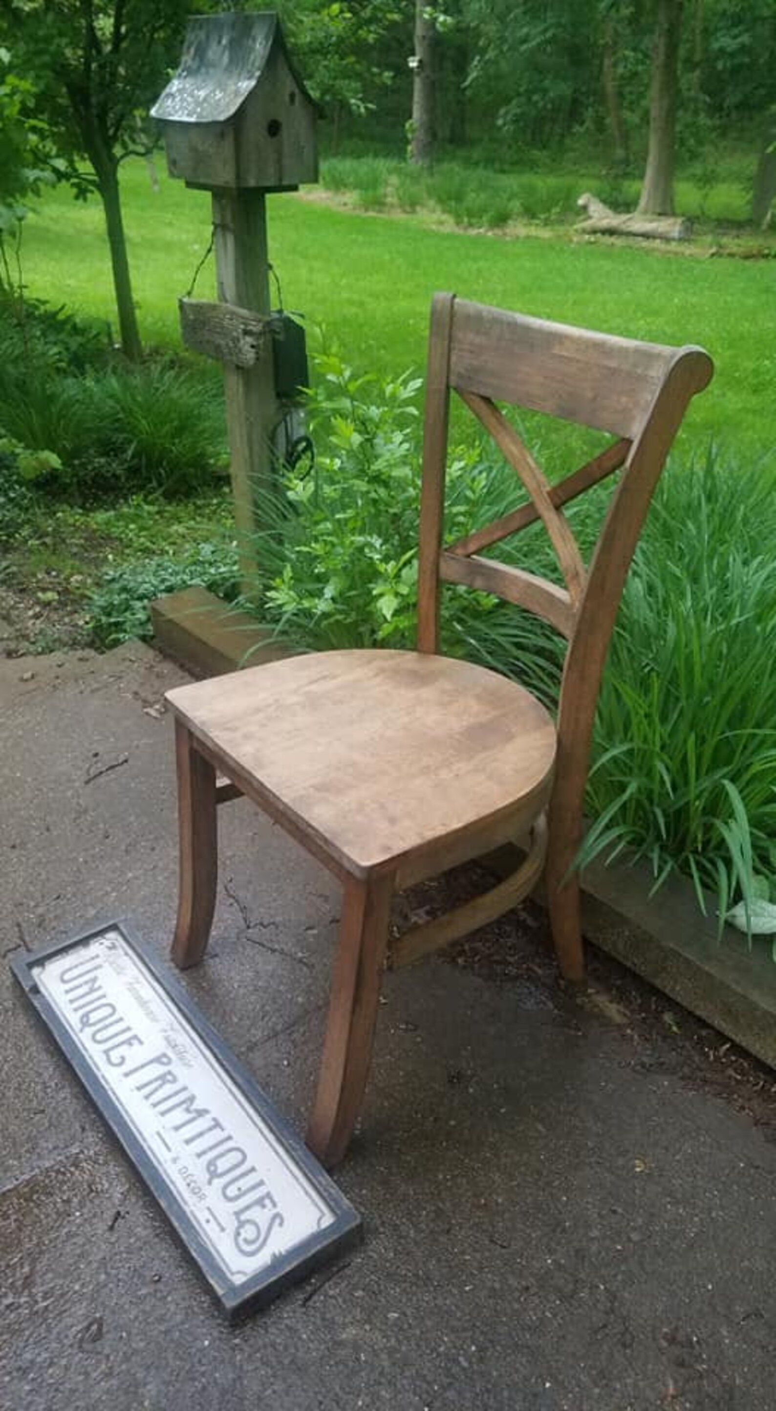 Beautiful Rustic Wood Malaysian Oak CHAIR Solid Wood X-Back | Etsy