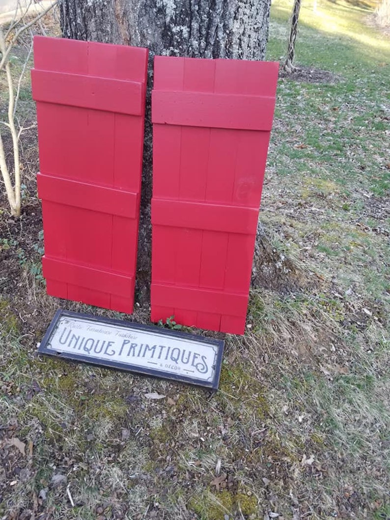 RUSTIC SHUTTERS Beautiful 4-slat Barn Red Wooden Display - Etsy