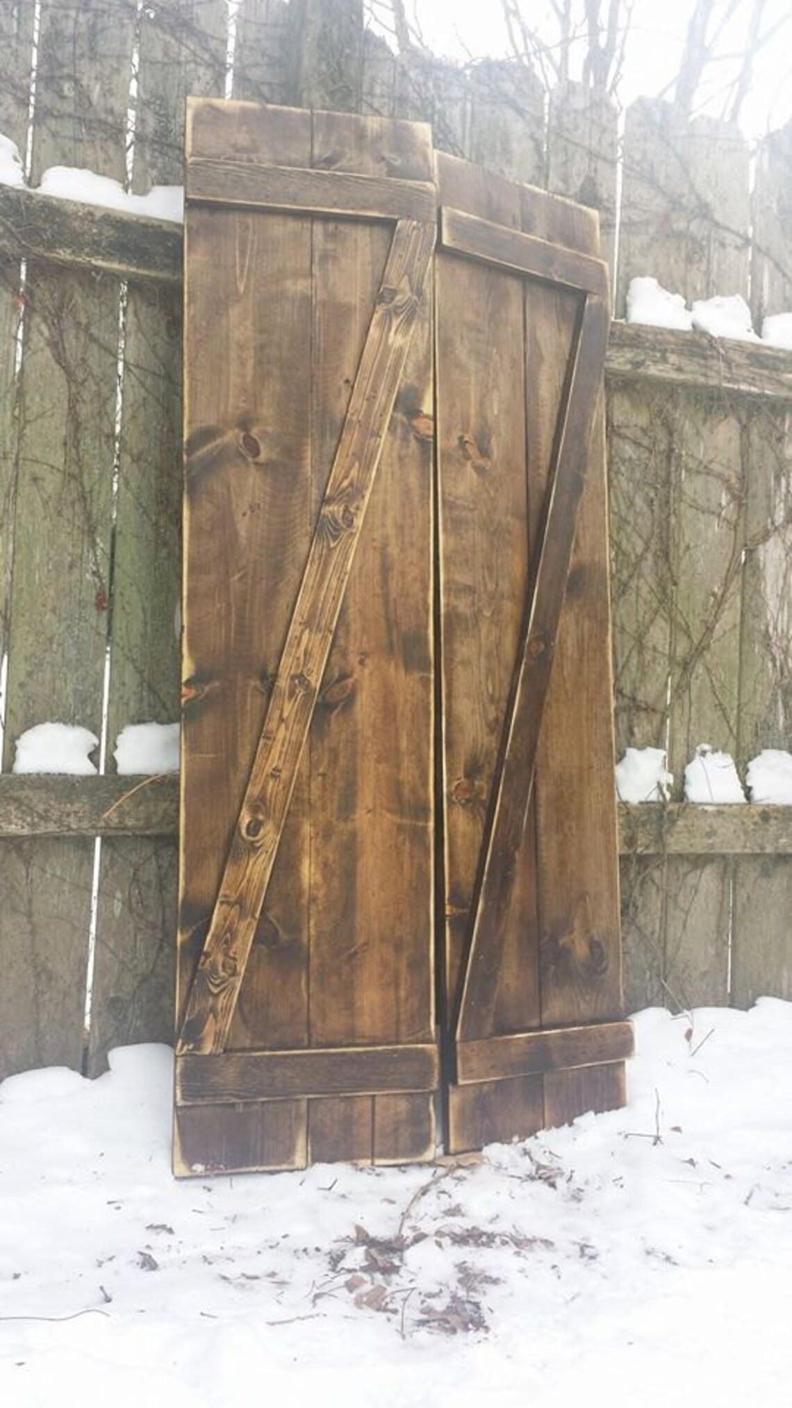 RUSTIC WOOD SHUTTERS Large Outdoor Indoor 14-1/2 W | Etsy