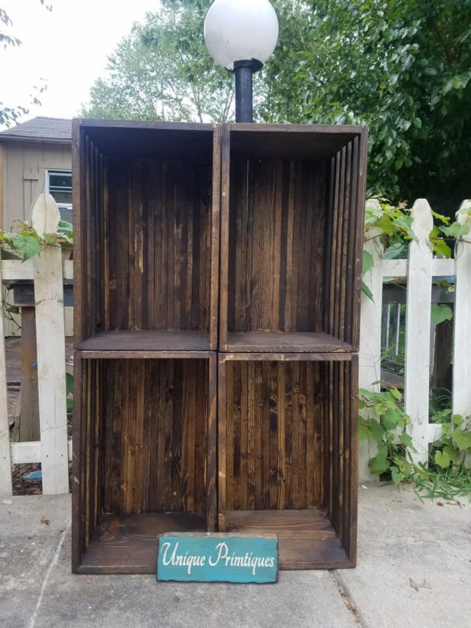 Rustic FARMHOUSE Wood CRATES X4 Reclaimed Wood Bathroom Kitchen Living ...