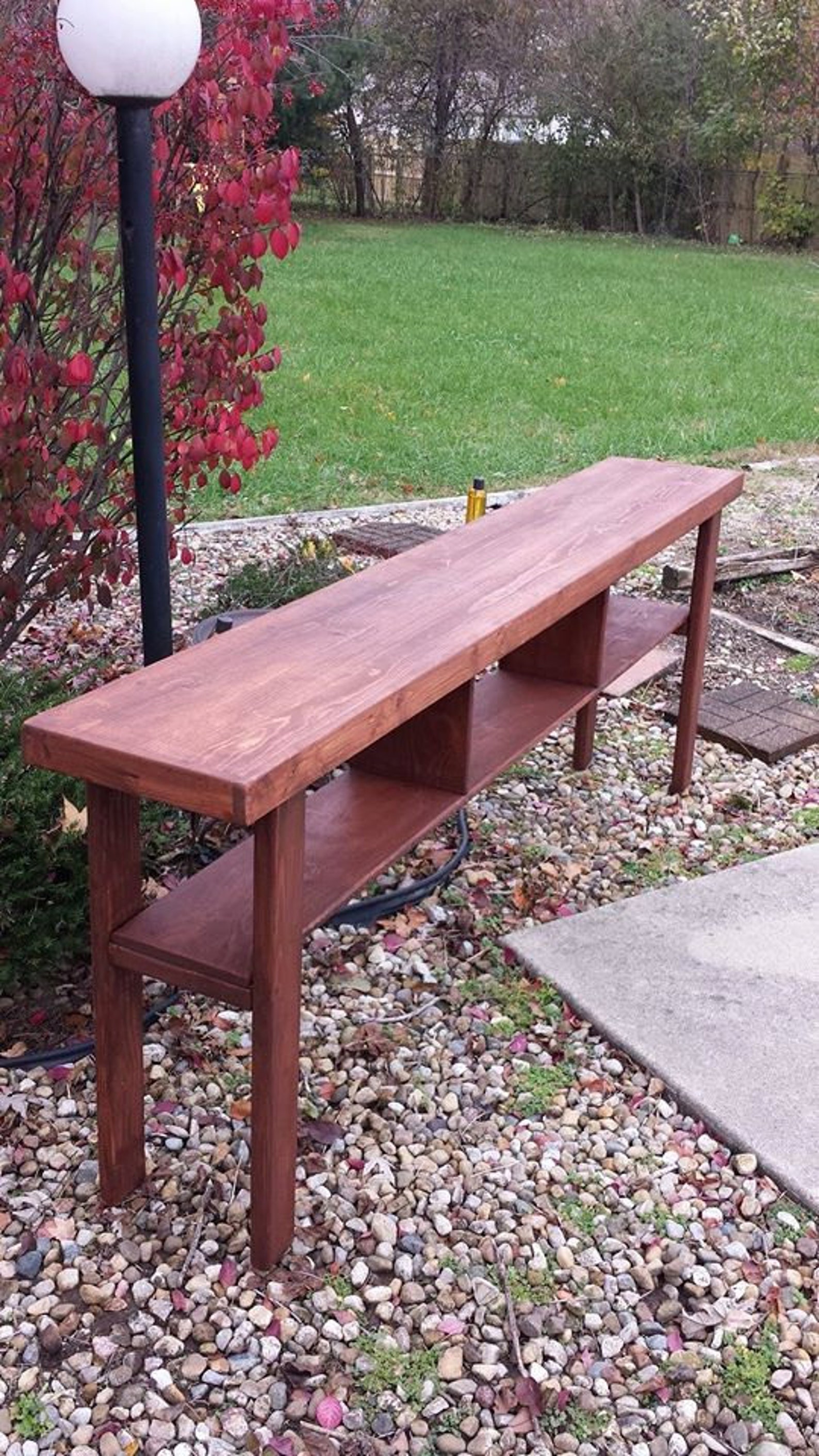 RUSTIC KITCHEN ISLAND Console Table Sofa Bar American Walnut Long ...