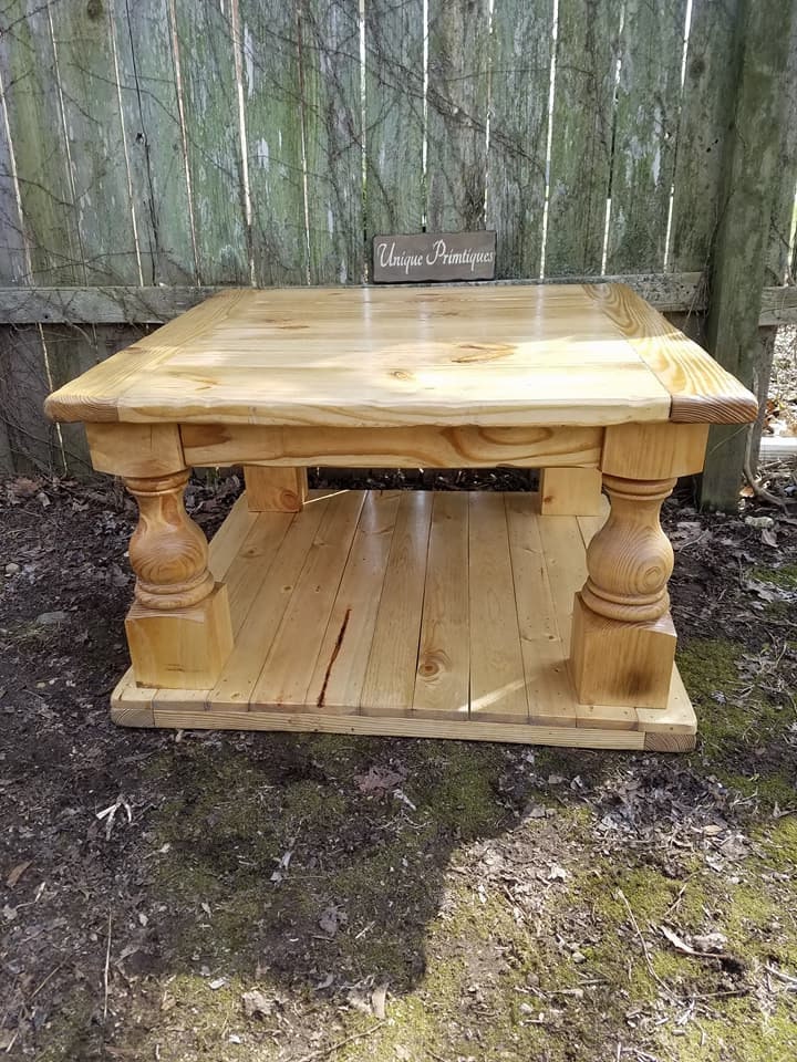 Balustrade COFFEE TABLE Solid Rustic Reclaimed Salvaged Wood | Etsy