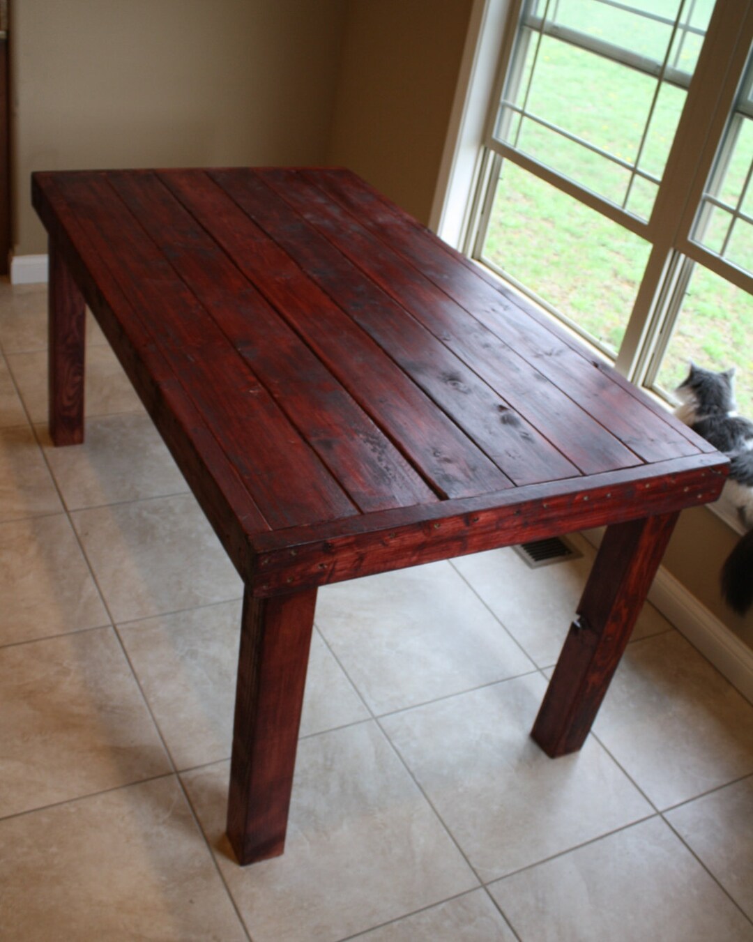 RUSTIC KITCHEN TABLE Farmhouse Farm House Country Dining Cabin Lodge ...
