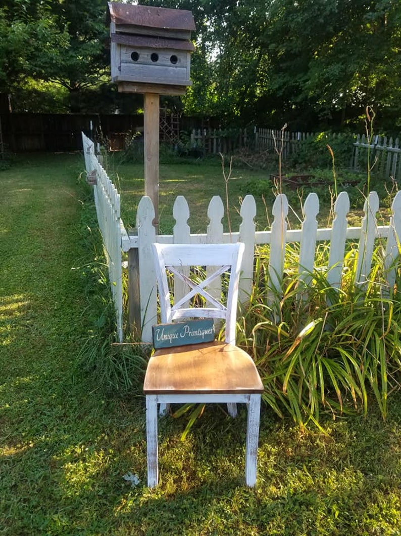 Beautiful Rustic Wood Malaysian Oak CHAIR Solid Wood X-back Style ...
