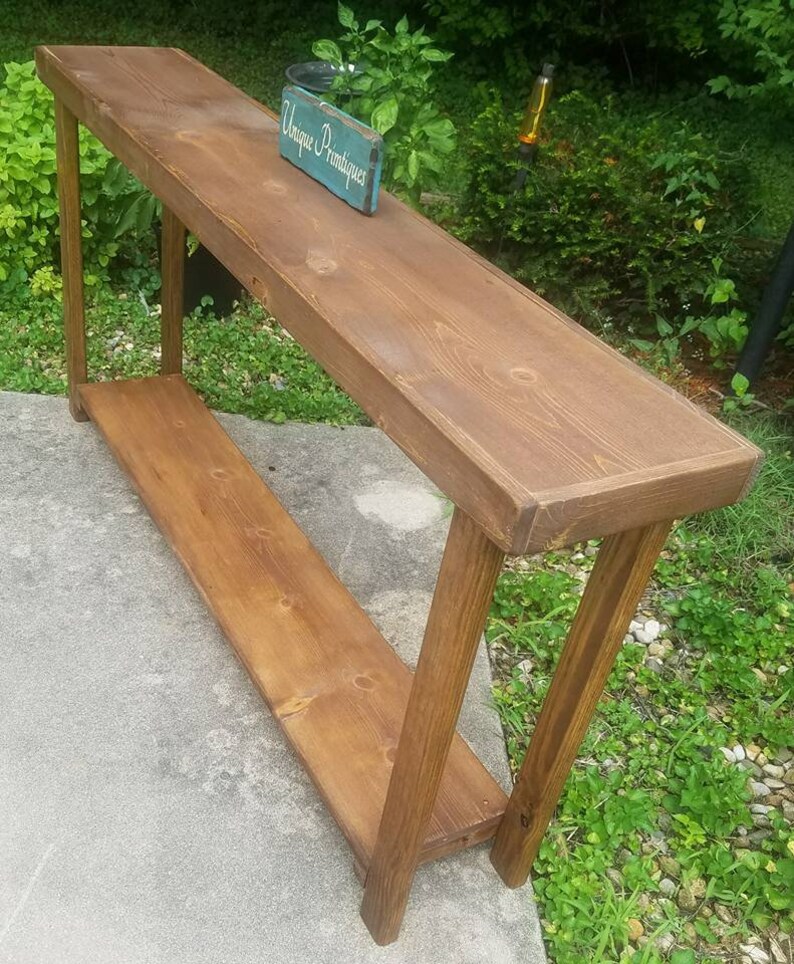 RUSTIC CONSOLE TABLE Entry Entryway Hall Sofa Table Coastal Farmhouse ...