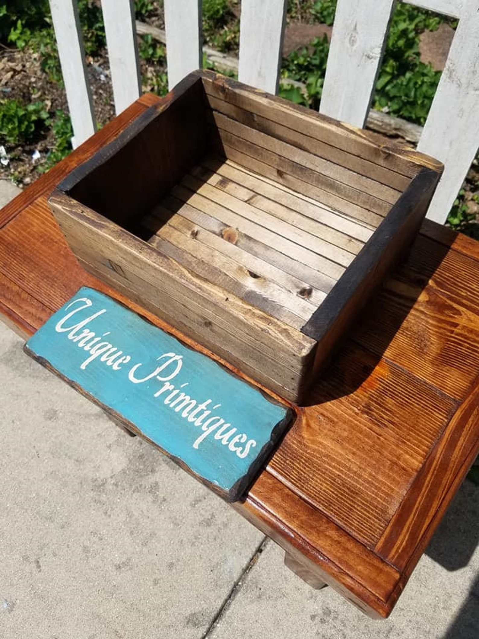 Rustic FARMHOUSE BOX CRATE Reclaimed Wood Bathroom Kitchen | Etsy