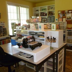 Rustic TABLE RISER Primitive Computer Monitor Printer Stand Desk TV ...