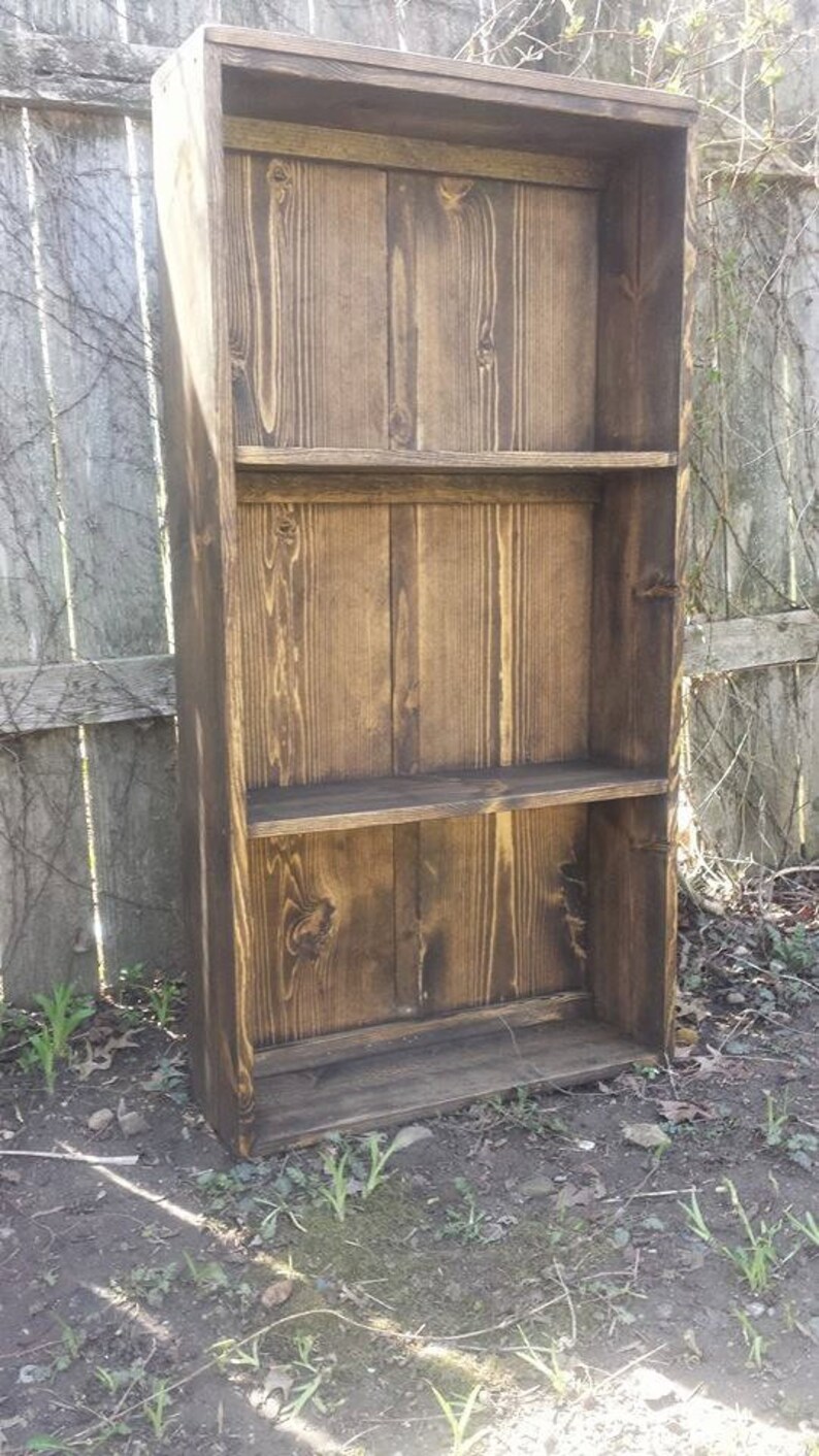 RUSTIC FARMHOUSE BOOKCASE Dark Walnut Reclaimed Wood Book - Etsy