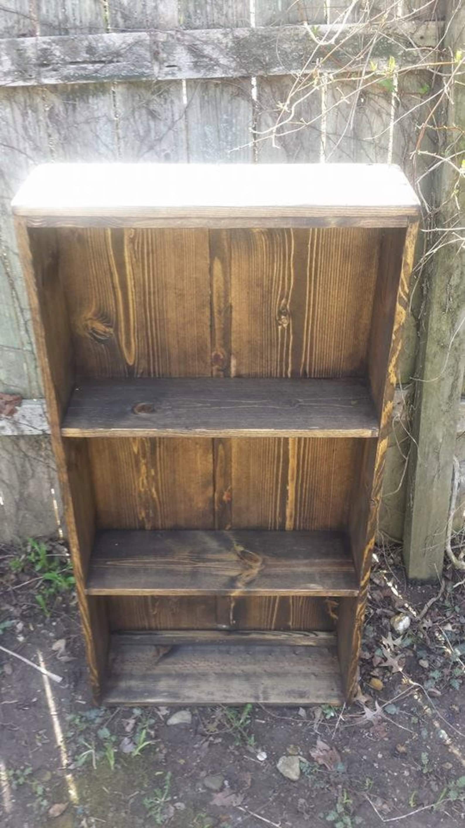 RUSTIC FARMHOUSE BOOKCASE Dark Walnut Reclaimed Wood Book | Etsy