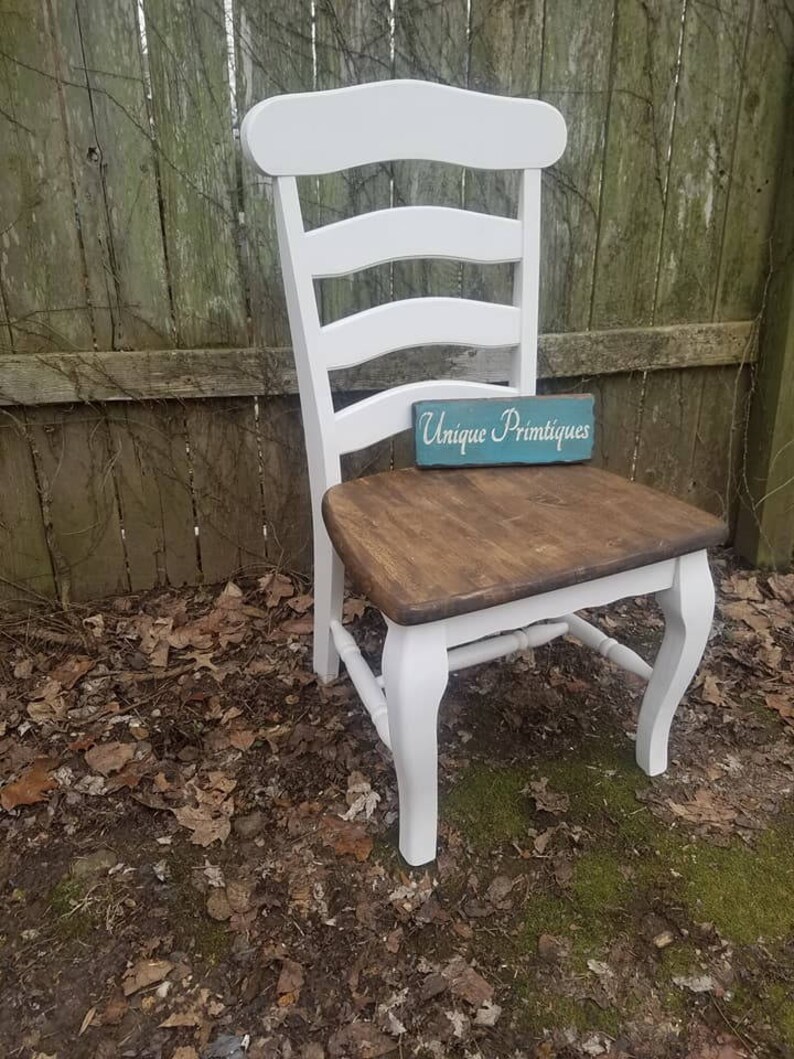 TWO Rustic Ladder Back Chairs Wood Malaysian Oak CHAIRS Solid - Etsy