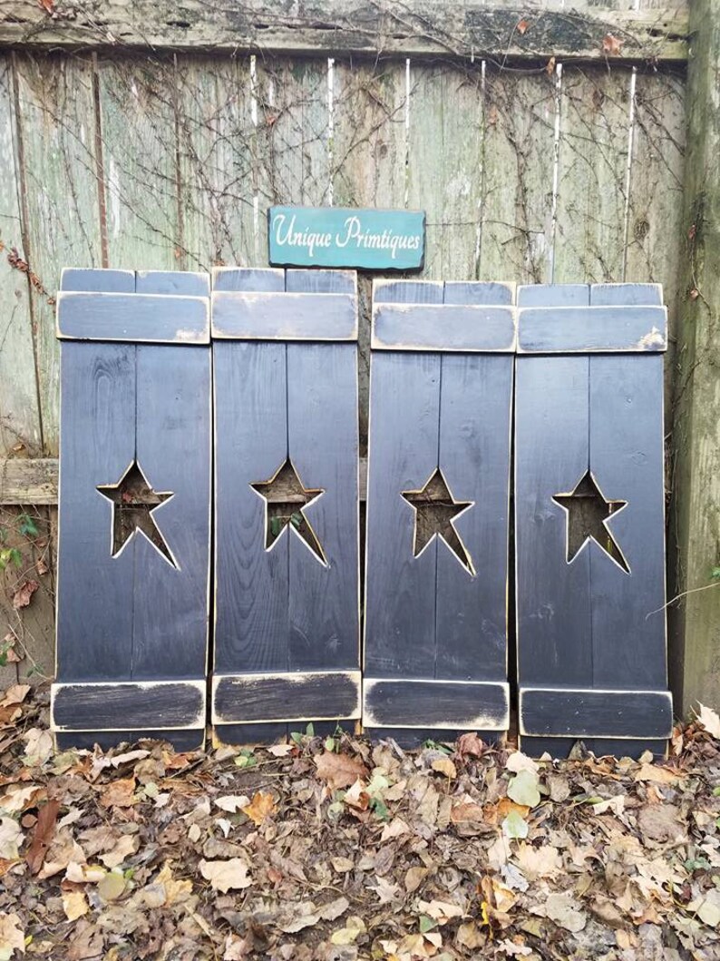 RUSTIC WOOD SHUTTERS Primitive Star Custom Sizes & Colors | Etsy
