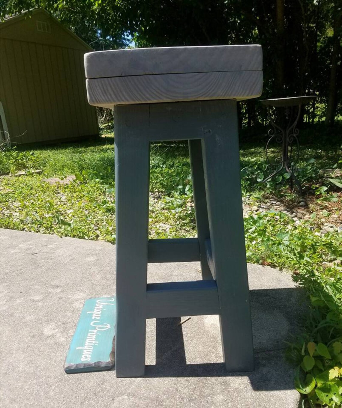Rustic Reclaimed Wood BAR STOOL Bench Set of FOUR Stools - Etsy