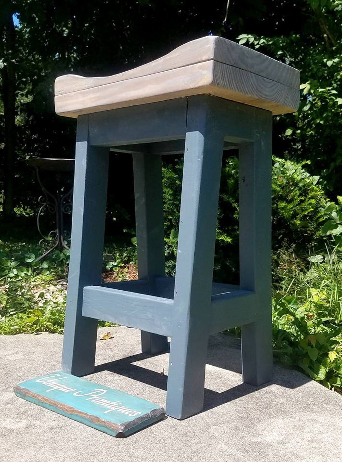 Rustic Reclaimed Wood BAR STOOL Bench Set of FOUR Stools - Etsy
