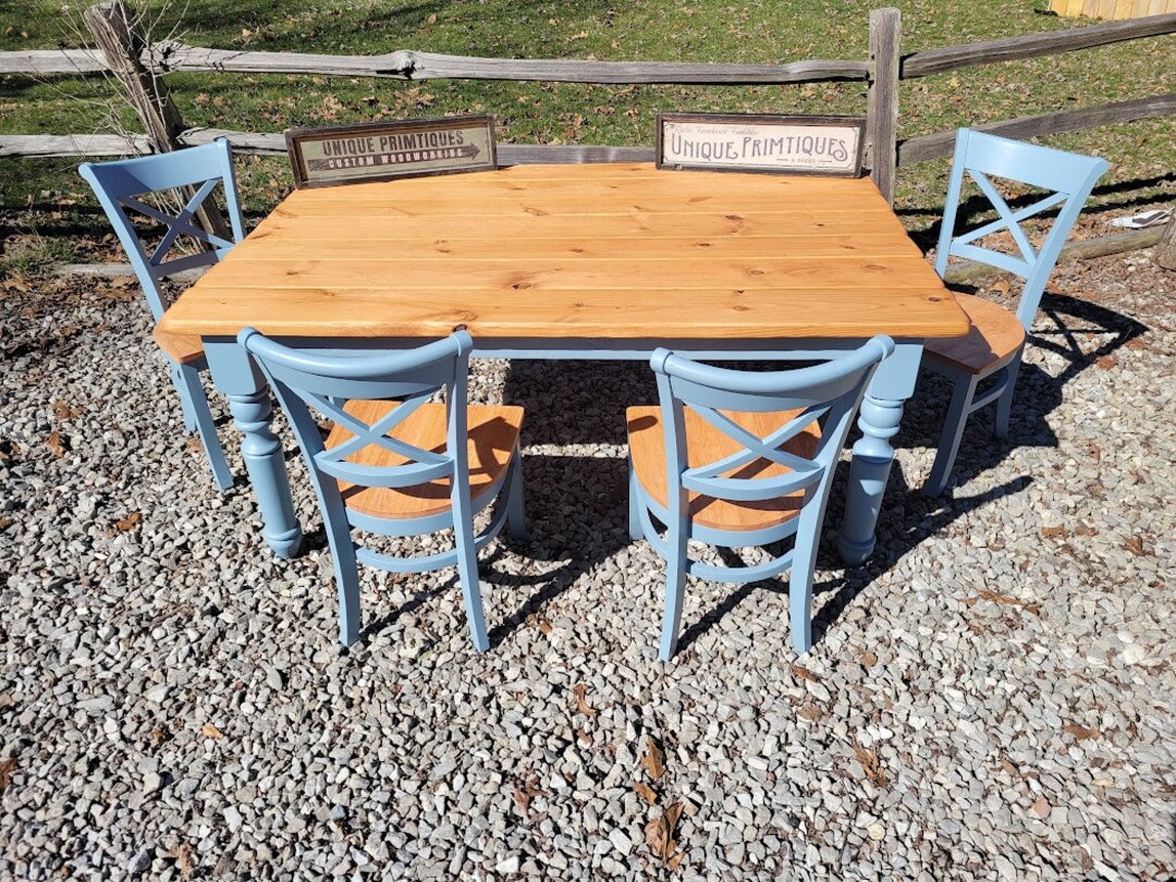 French Country Rustic Farmhouse TABLE Chairs Bench Set Options Chunky ...