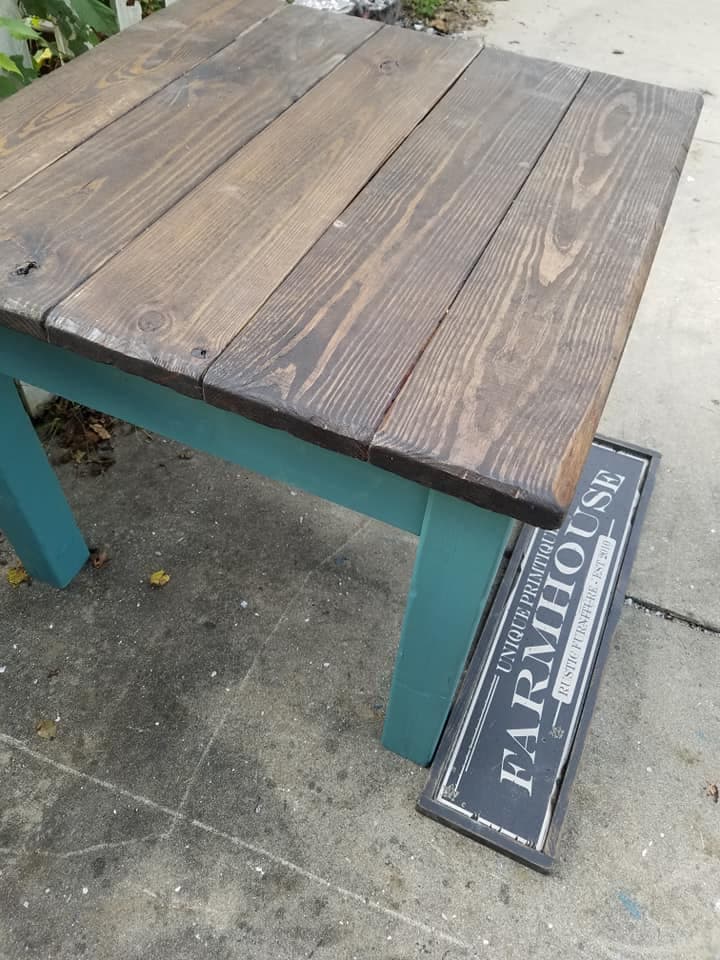 RUSTIC FARMHOUSE TABLE Small Kitchen Dining Farm House Reclaimed Wood ...