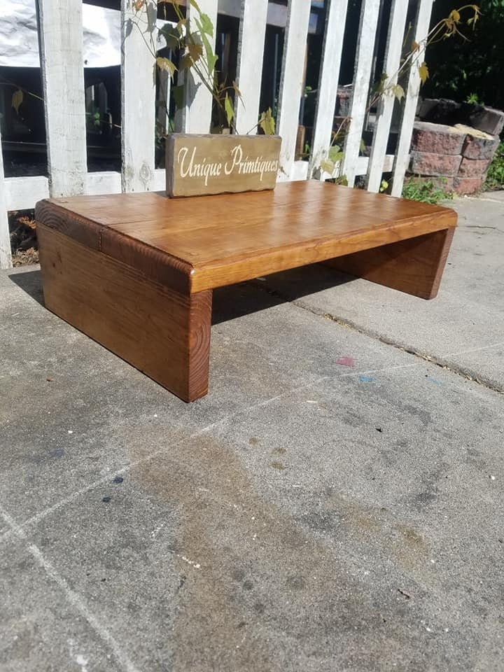 LARGE Rustic Table Riser Bench Centerpiece TV Computer Monitor Cake ...