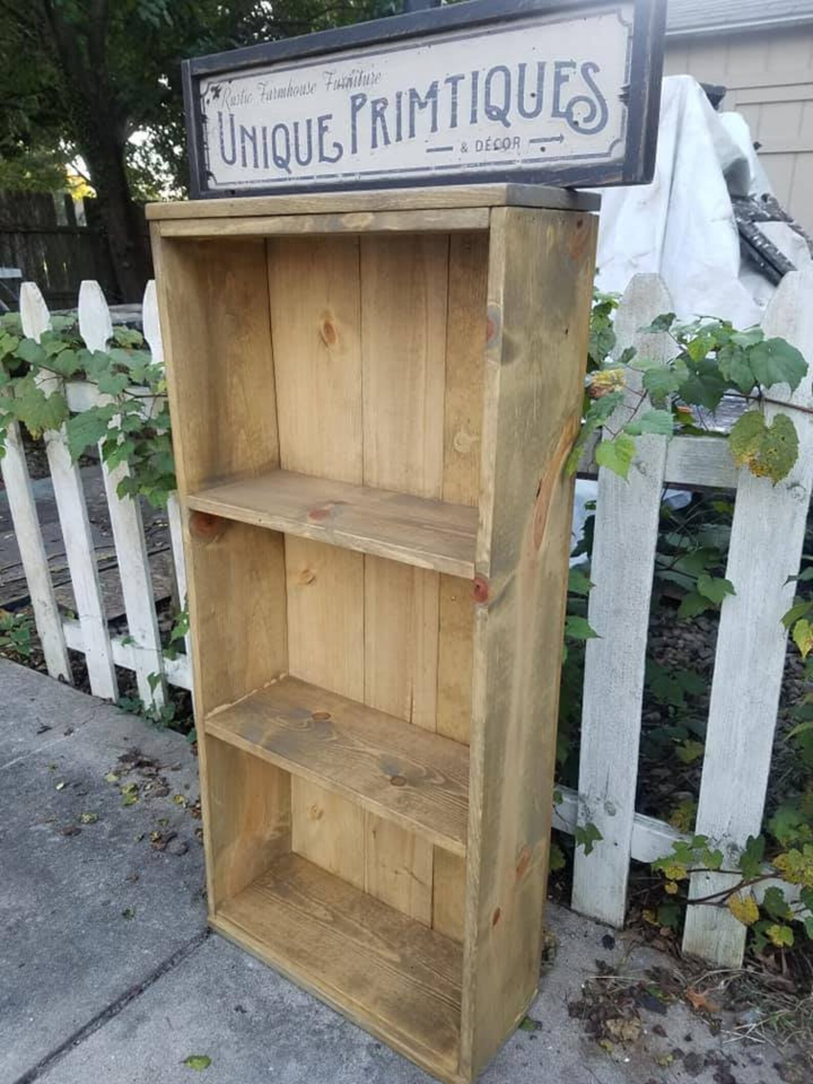 RUSTIC FARMHOUSE BOOKCASE Shelving Storage Shelf Driftwood Reclaimed ...