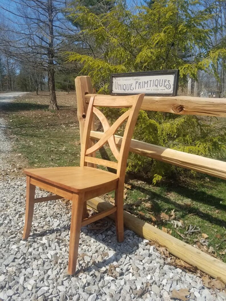 RUSTIC CHAIR Beautiful Wood Malaysian Oak Custom Colors Welcome Solid ...