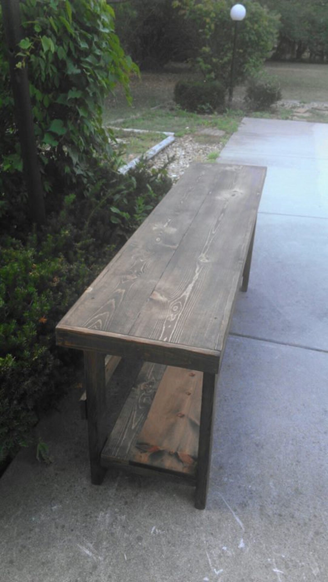 RUSTIC CONSOLE TABLE Sofa Bar Island Dark Walnut 18x78x30h Long Wide ...