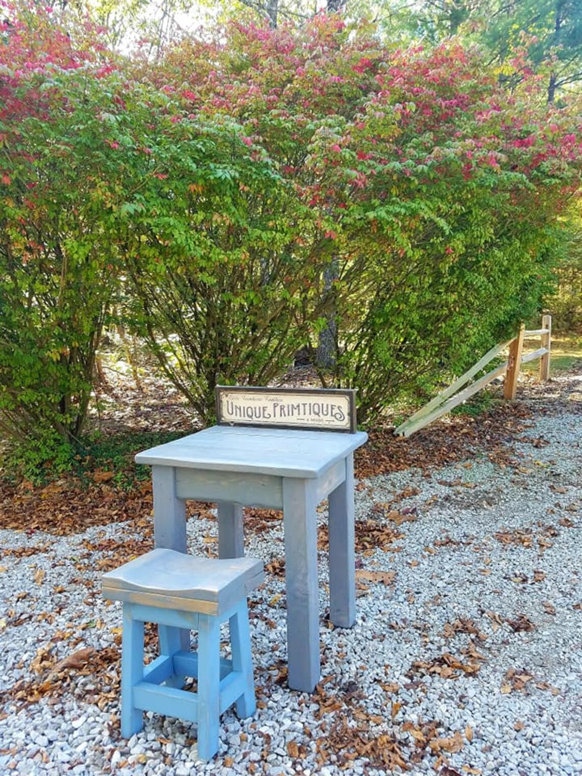RUSTIC FARMHOUSE Table & Stool Small Tiny Farm House Kitchen - Etsy
