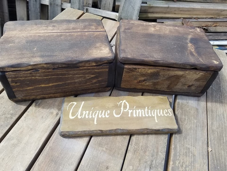 Rustic Nesting Lid Boxes Lot of FIVE Reclaimed Wood Tray Box 8x11x5h ...