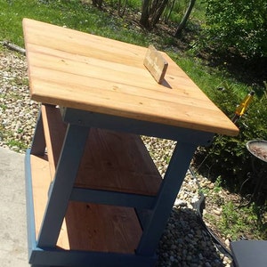 Rustic KITCHEN ISLAND BAR Multi Functional Tall Table Valspar Everglade ...