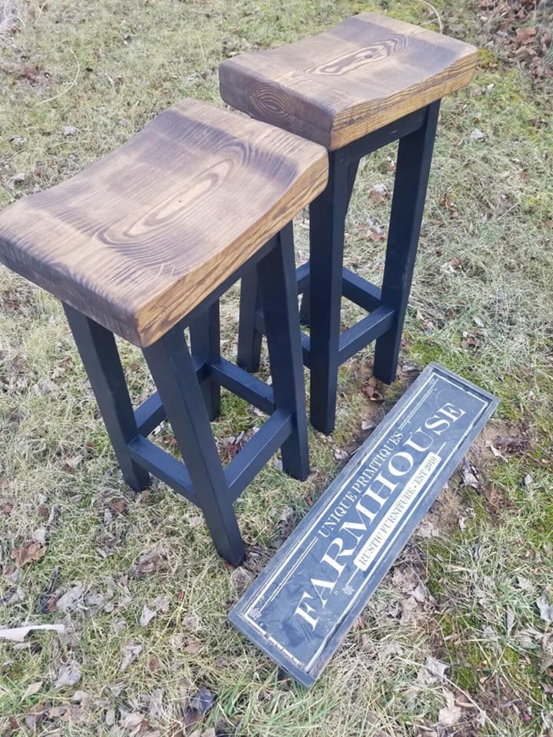 RUSTIC FARMHOUSE BAR Stool Farm House Country Kitchen White - Etsy