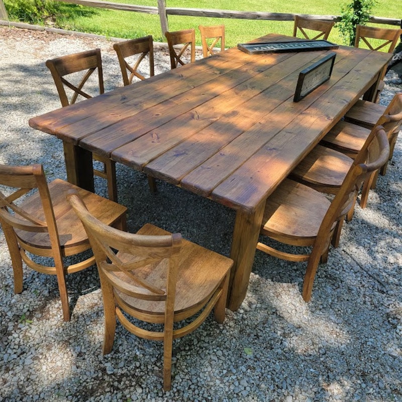 Solid 10 Seat Farmhouse Table - Etsy