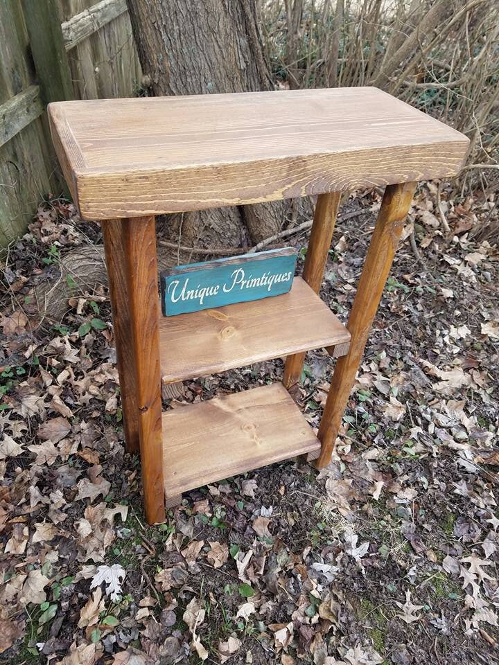 ACCENT HALL TABLE Bookcase Book Shelf Rustic Country Tall | Etsy