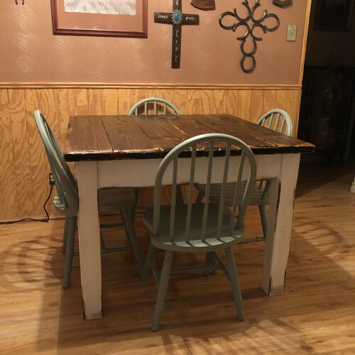 RUSTIC FARMHOUSE TABLE Small Kitchen Dining Farm House - Etsy