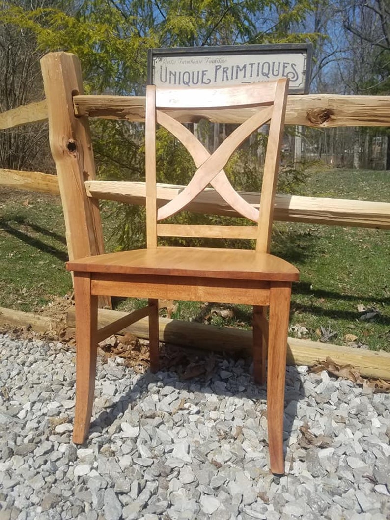RUSTIC CHAIR Beautiful Wood Malaysian Oak Custom Colors Welcome Solid ...
