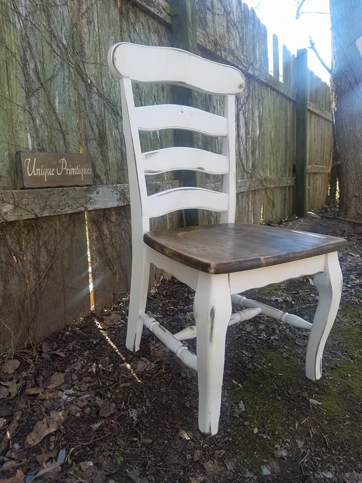 TWO Rustic Ladder Back Chairs Wood Malaysian Oak CHAIRS Solid | Etsy