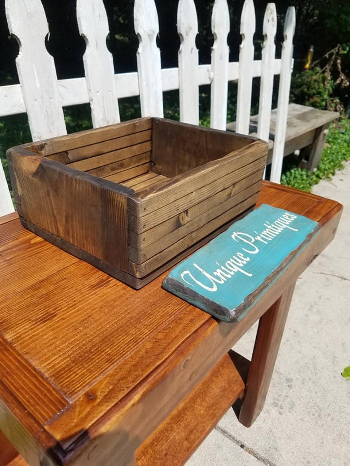 Rustic FARMHOUSE BOX CRATE Reclaimed Wood Bathroom Kitchen Living Room ...