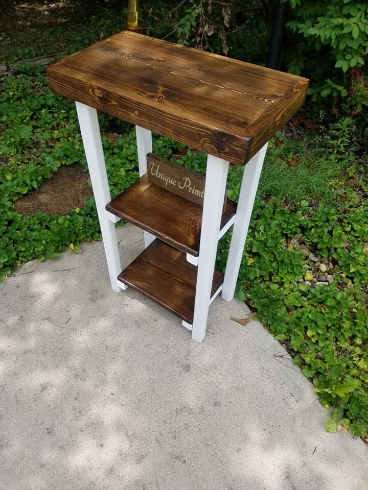 RUSTIC ACCENT TABLE Small Bookcase Shelving Entryway Entry | Etsy
