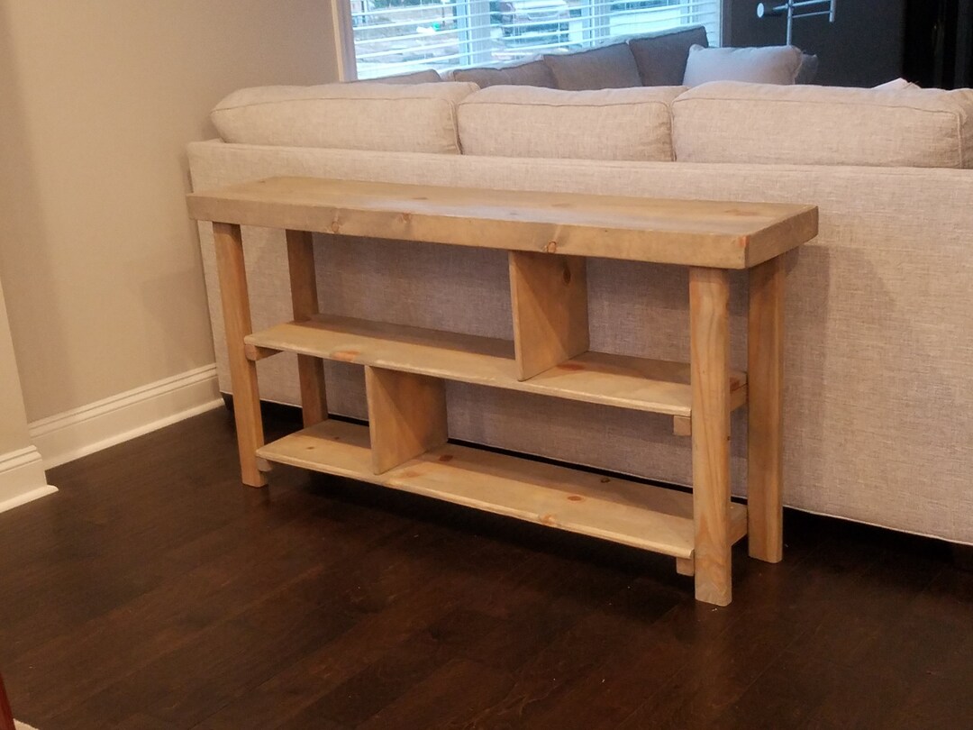 Rustic Console Sofa Wood Table Entry Hall Book Shelf Bookcase Reclaimed ...