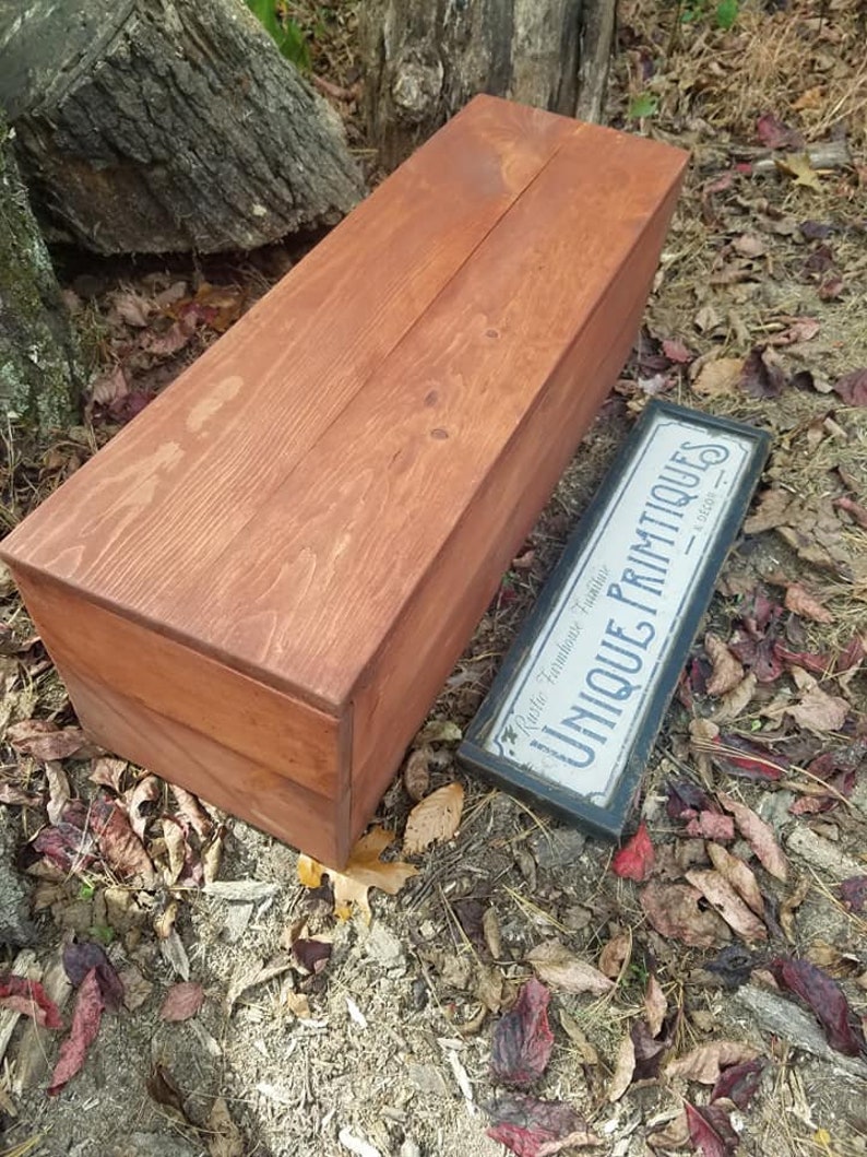 RUSTIC WOOD CHEST Crate Large Wooden Storage Trunk W/hinged | Etsy