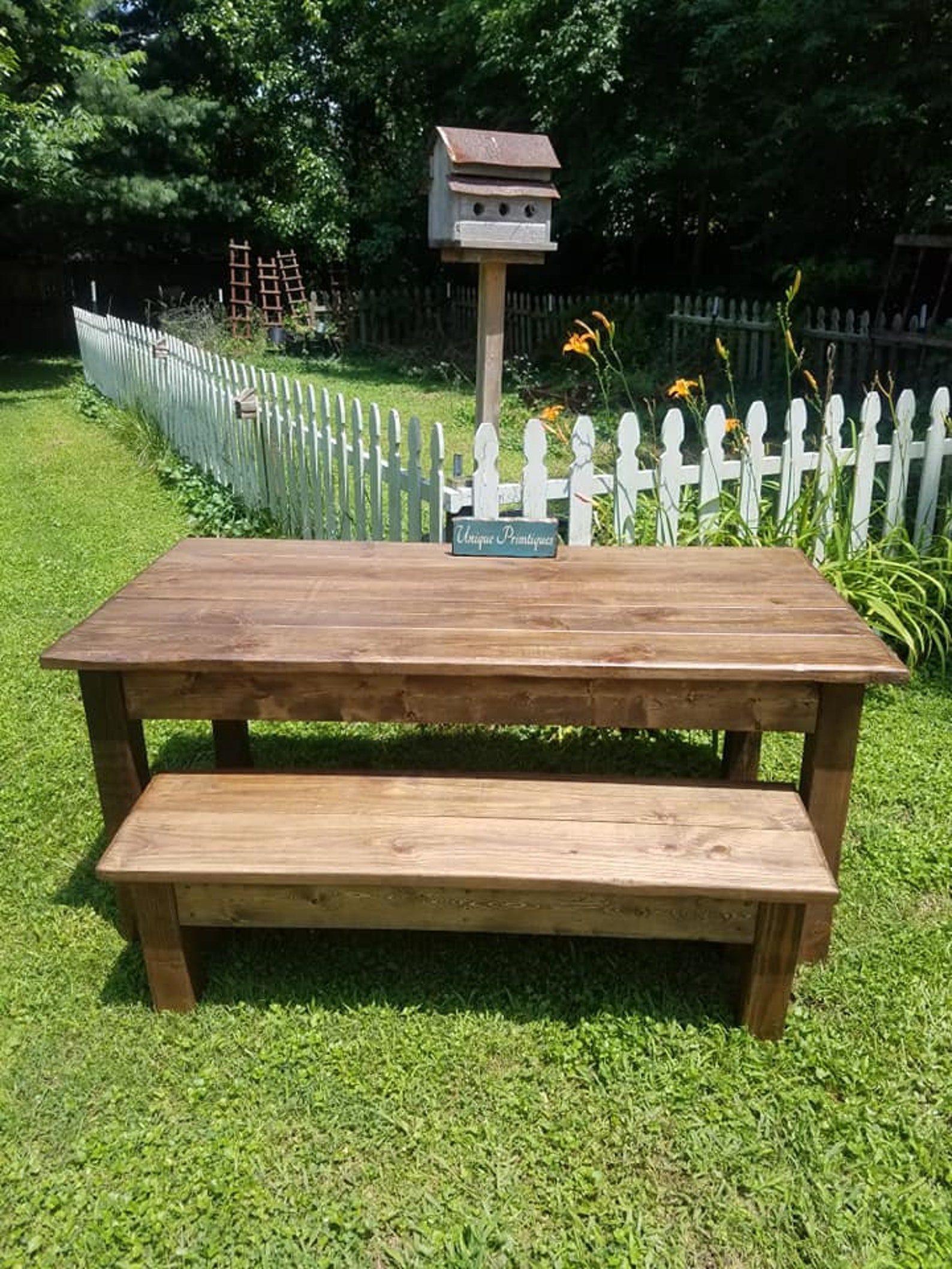 Rustic FARMHOUSE TABLE Wood Farm House Kitchen Dining W/ - Etsy