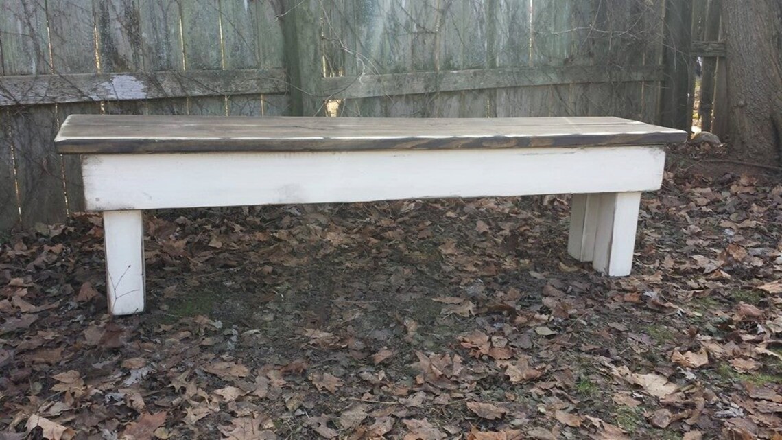 RUSTIC FARMHOUSE BENCH Farm House Dark Walnut Antique Country - Etsy