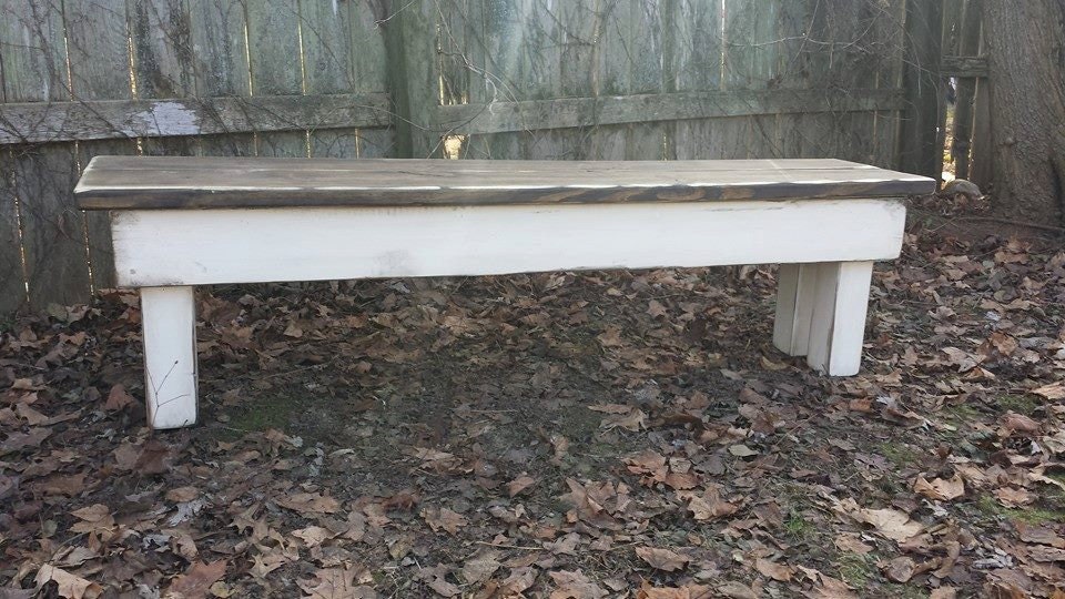 RUSTIC FARMHOUSE BENCH Farm House Dark Walnut Antique Country - Etsy