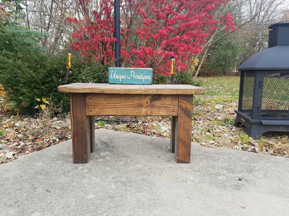RUSTIC FARMHOUSE BENCH Farm House Reclaimed Wood Dark Walnut | Etsy