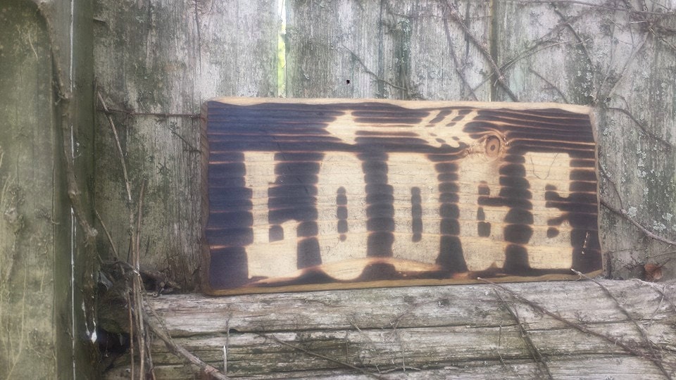 Fire-Burned Rustic Reclaimed Distressed Wood Sign LOT Of 4 | Etsy