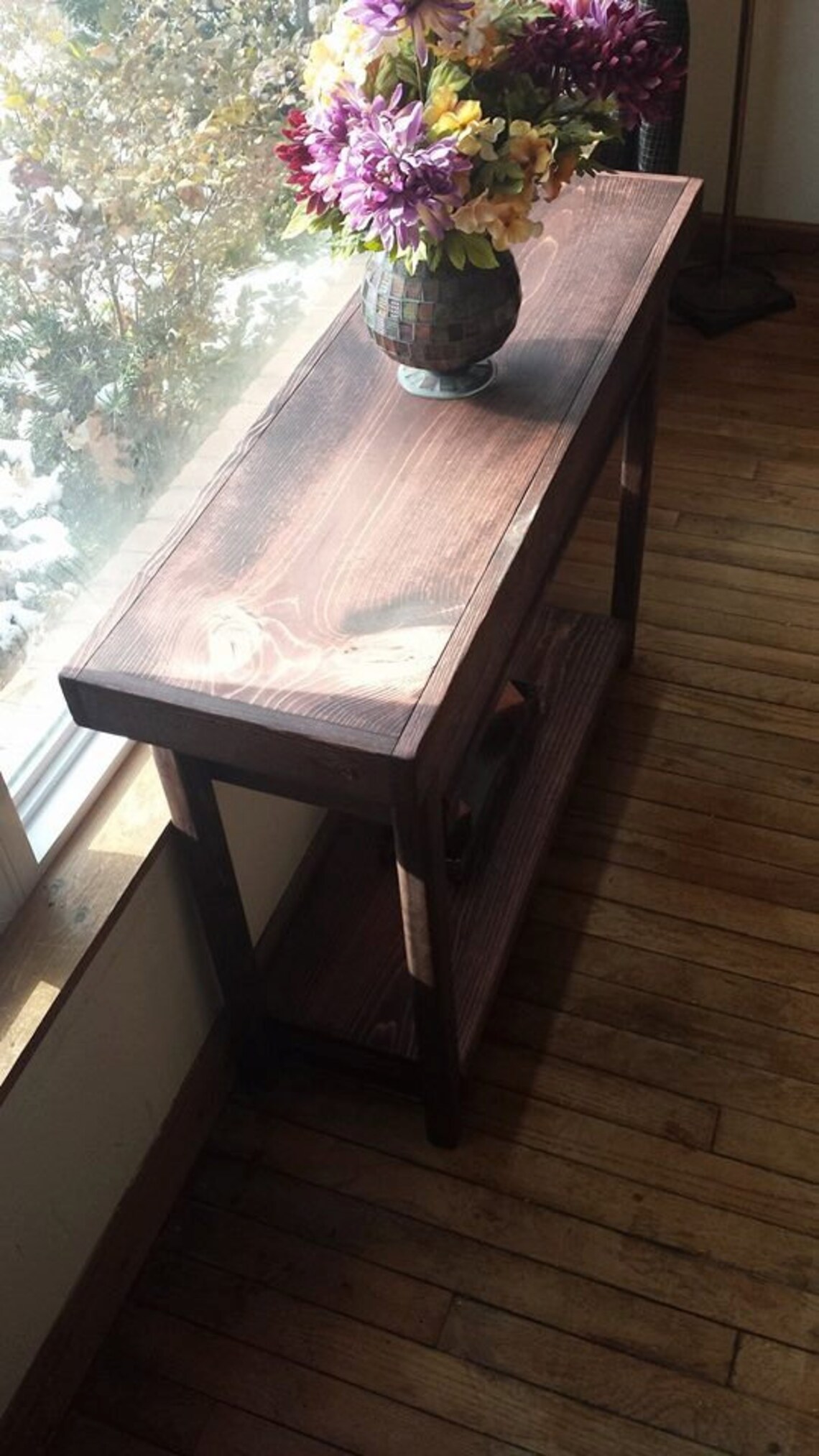 Rustic Primitive Reclaimed Wood SOFA Hall Console Accent Table | Etsy