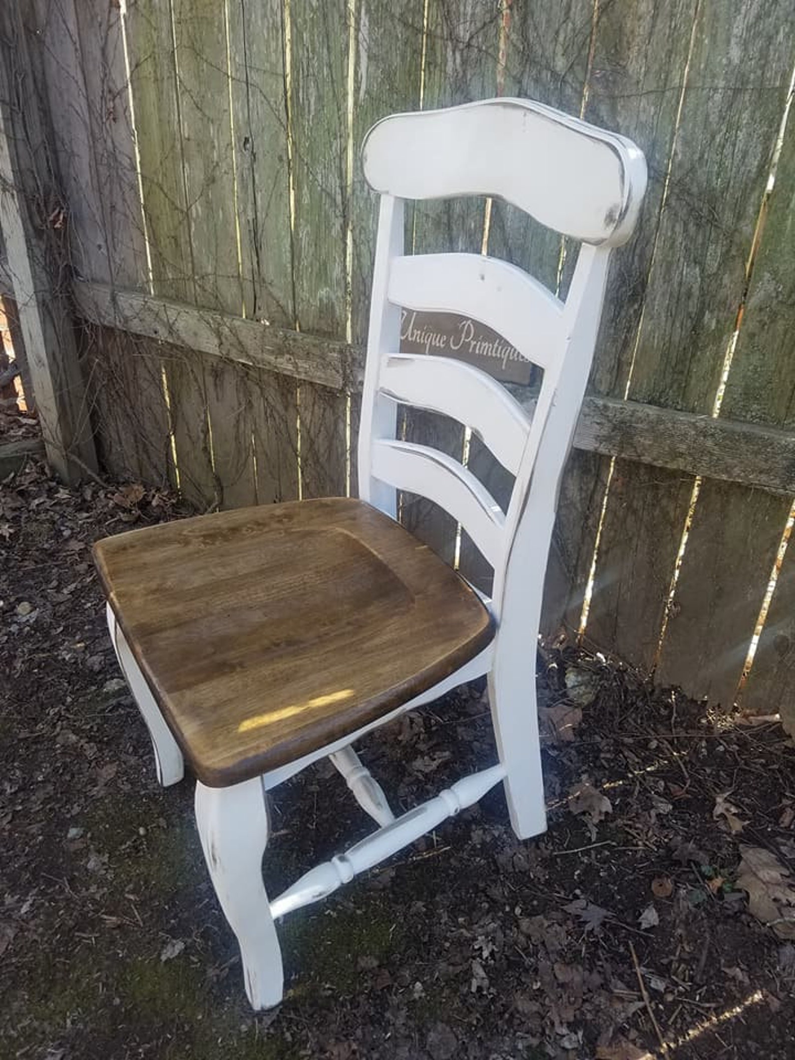 Rustic Ladder Back Chair Wood Malaysian Oak CHAIR Solid Wood Kitchen ...