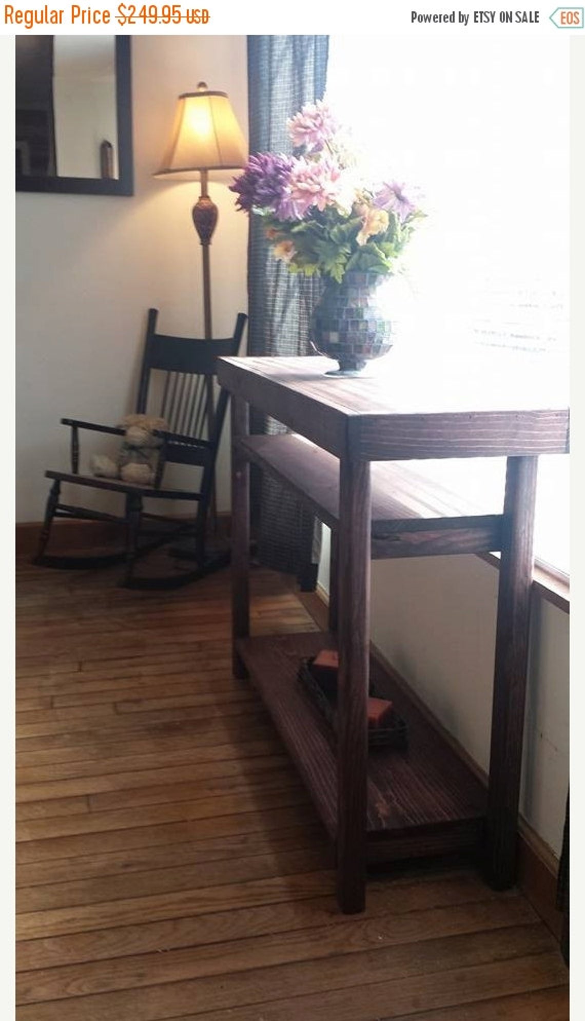 Rustic Primitive Reclaimed Wood SOFA Hall Console Accent Table - Etsy