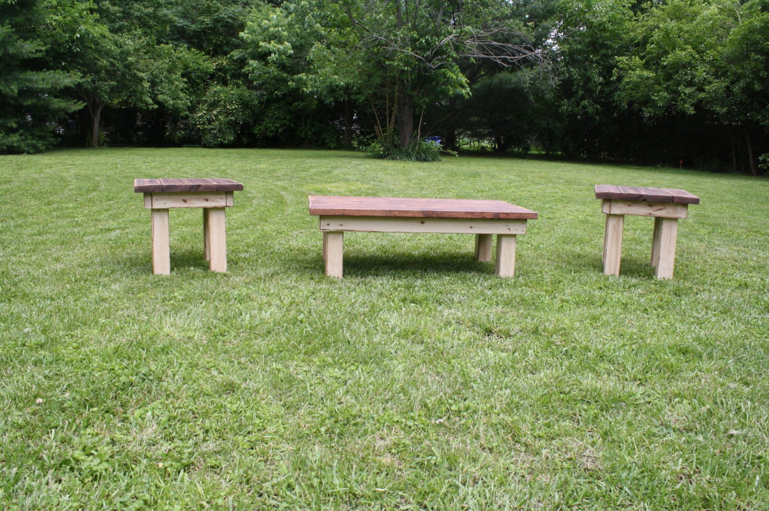 RUSTIC FARMHOUSE COFFEE End Table Set Farm House American | Etsy