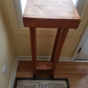 Tiny Home Furniture Plant Stand Rustic Small TALL Skinny Hall Entry End ...