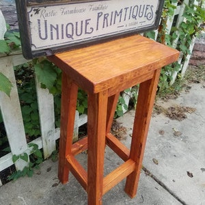 RUSTIC FARMHOUSE BAR Stools X2 Farm House Kitchen Gunstock Primitive ...