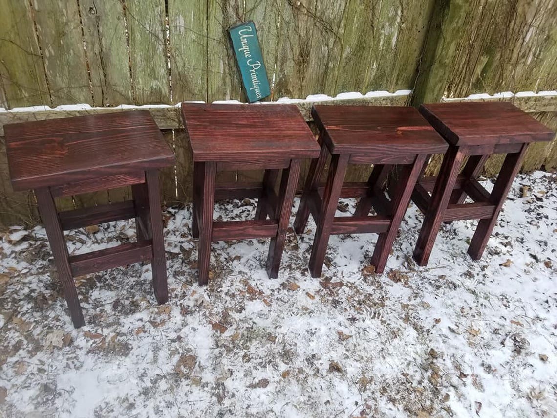 RUSTIC BAR TABLE Kitchen Sofa & Four Stool Set Large Wood - Etsy