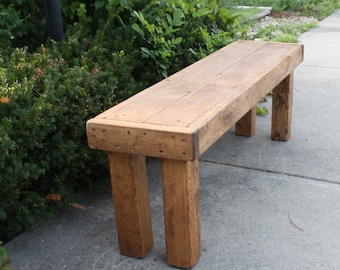 Country Wood Bench - Etsy