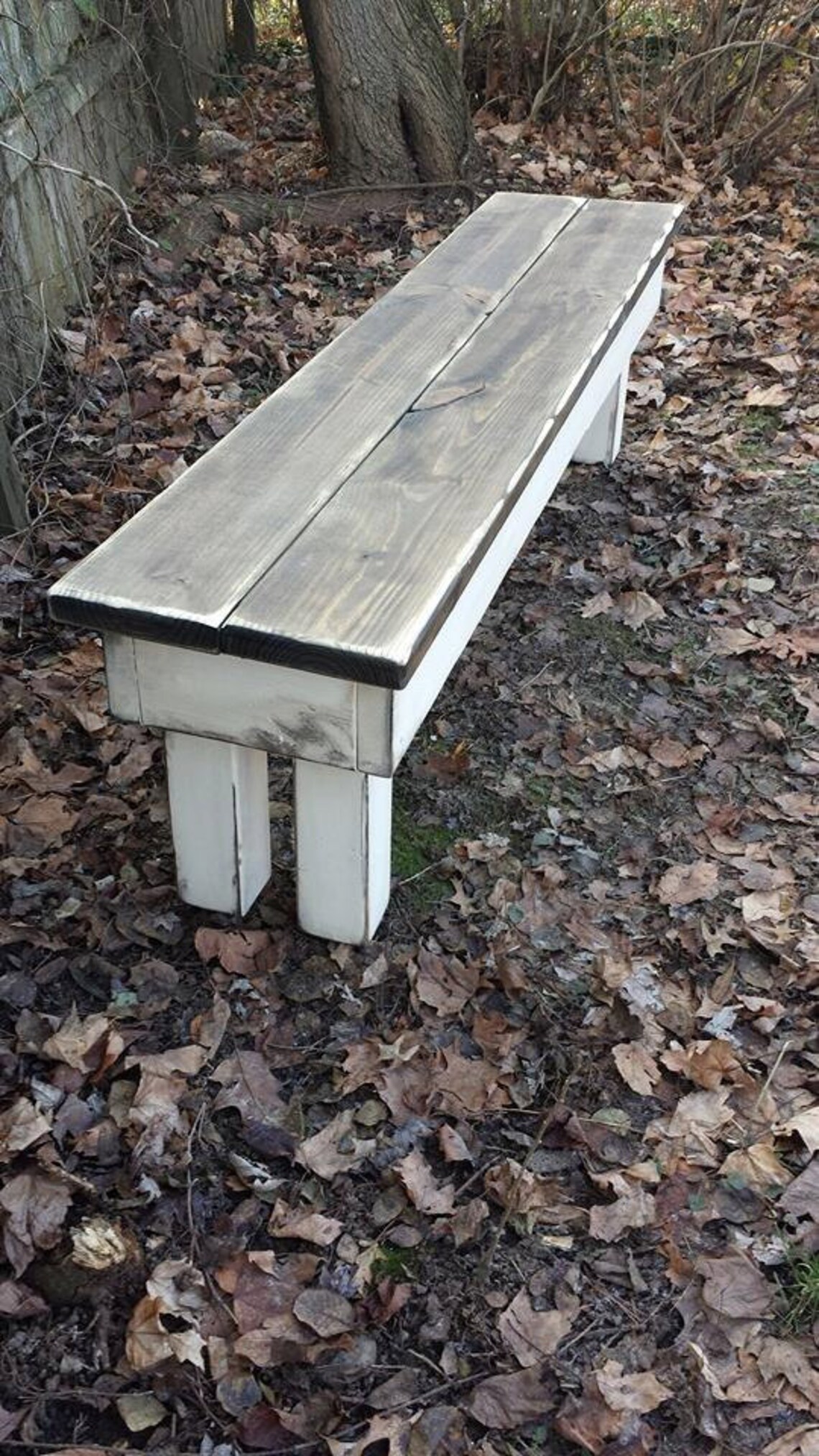 RUSTIC FARMHOUSE BENCH Farm House Dark Walnut Antique Country - Etsy